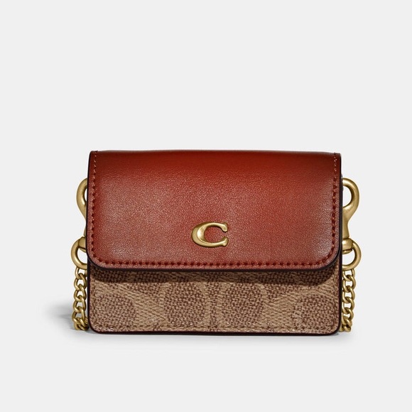 Coach | Bags | Coach Nwot Half Flap Card Case In Colorblock Signature ...
